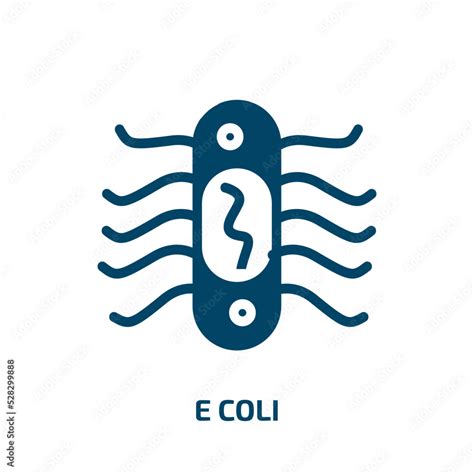 E Coli Vector Icon E Coli Bacteria Disease Filled Icons From Flat Concept Isolated Black