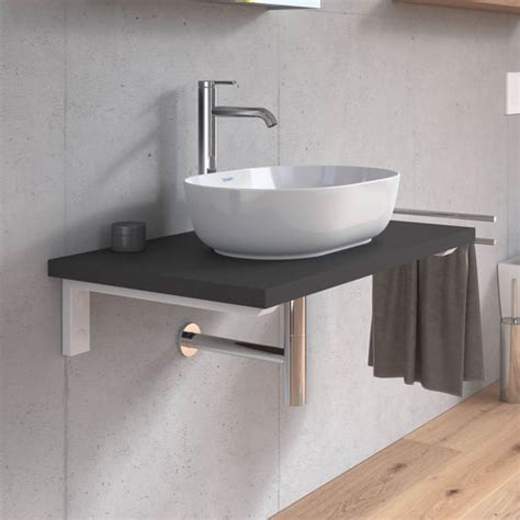 Duravit Plinero Countertop And Bracket S Matt Graphite Matt White