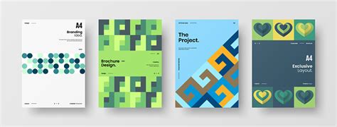 비즈니스 프리젠 테이션 벡터 A4 수직 방향 전면 페이지 모형 세트 기업 보고서 커버 추상 기하학적 일러스트 디자인 레이아웃 번들 회사 Id 브로셔 템플릿 컬렉션입니다 0