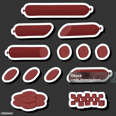 Illustration On Theme Big Set Different Types Delicatessen Meat