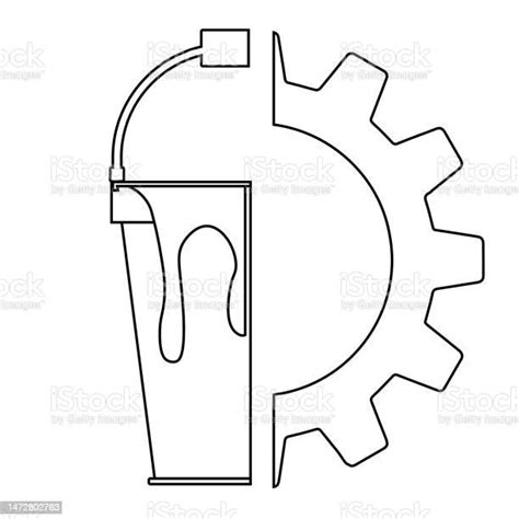 Plastic Bucket Icon In Gear In Modern Silhouette Style Design Stock