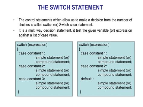 Ppt Control Statements Decision Making Powerpoint Presentation