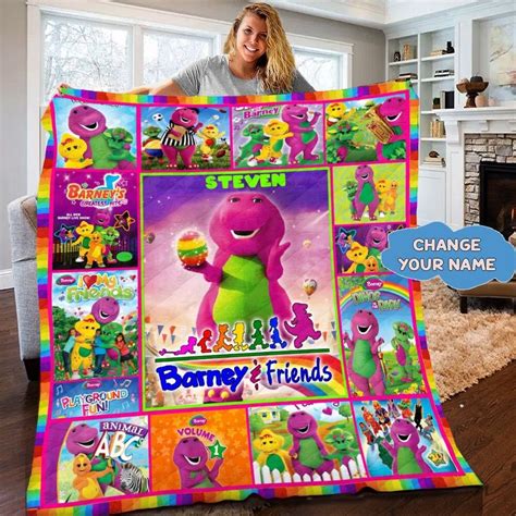 Barney And Friends Custom Blanket Personalized Barney Christmas T