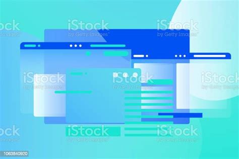 웹 페이지 디자인 구성입니다 크리에이 티브 스마트 네트워크 배경 그래픽 사용자 인터페이스에 대한 스톡 벡터 아트 및 기타 이미지 그래픽 사용자 인터페이스 웹 브라우저