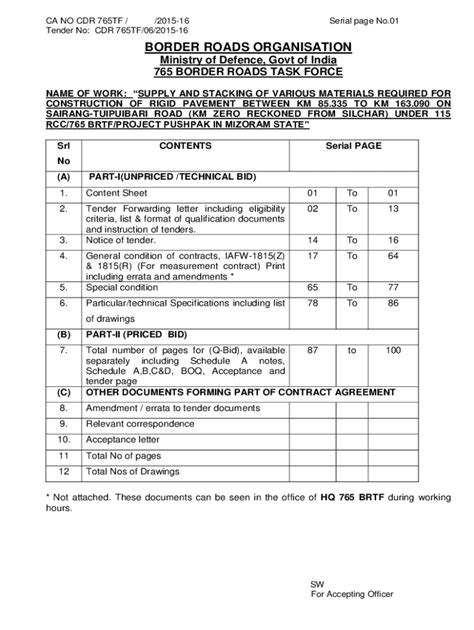 Fillable Online 765 Border Roads Task Force Project Pushpak Fax Email