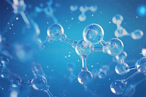 Presents Chemical Molecule Against Striking Blue Detailed 3d Rendering