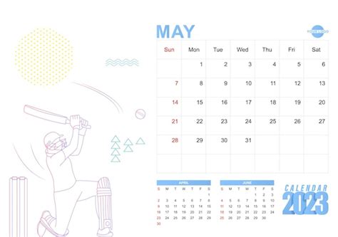 2023 Maggio Disegno Del Modello Di Calendario Astratto Moderno
