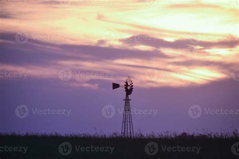Rural Landscape With Windmill At Sunset Pampas Argentina 26214198