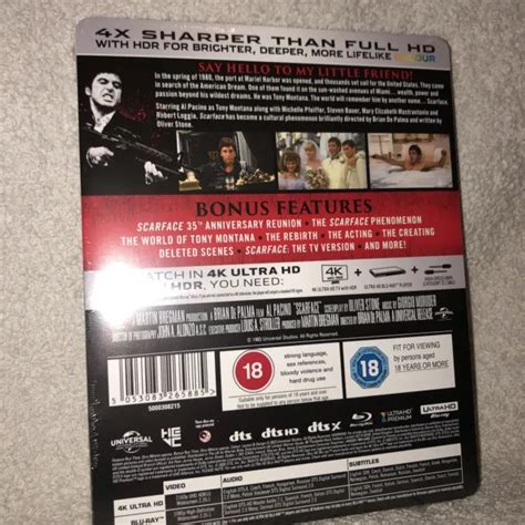 Scarface 40th Anniversary Limited Etd 4k Uhd Steelbook Uk Etd New