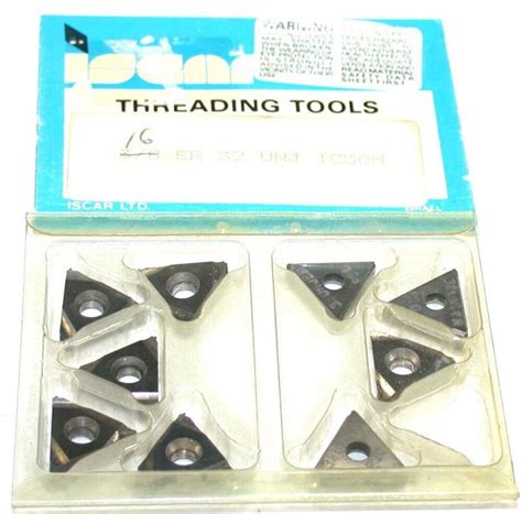 Lot Of 9 New Iscar Carbide Threading Inserts 16er 32 Unj Ic50m