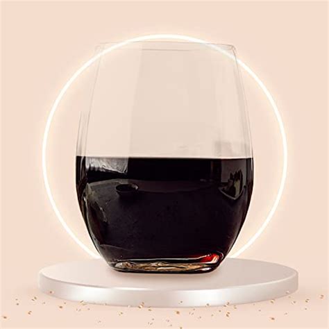 Season Story Crystal Stemless Wine Glasses Set Of 4 15 Oz Red Wine