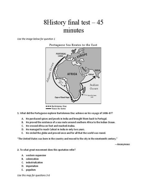Final Test History 31 Questions Pdf