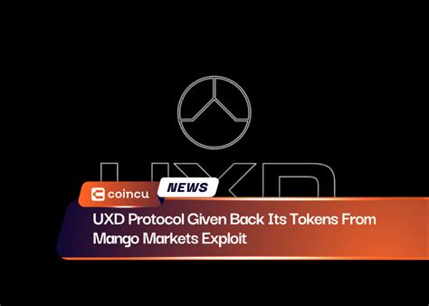 COINCU On Binance Feed UXD Protocol Given Back Its Tokens From Mango