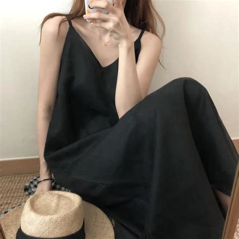 Chicever корейское платье для женщин с V образным вырезом без рукавов Спагетти ремень