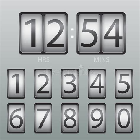 Vector Countdown Timer And Scoreboard Numbers Stock Vector