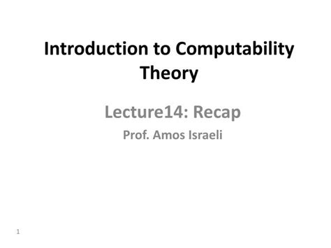 Ppt Introduction To Computability Theory Powerpoint Presentation