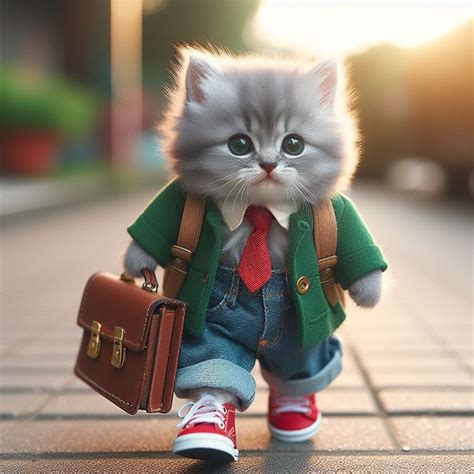 Котенок идет в школу | Gatti divertenti, Gatti, Divertente