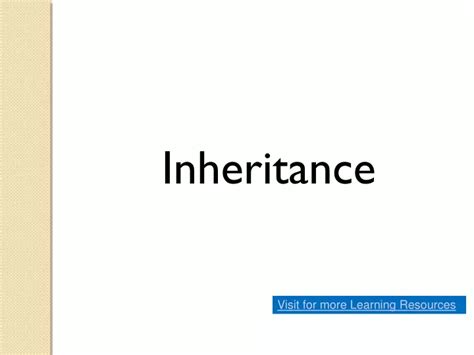 Ppt Inheritance Powerpoint Presentation Free Download Id9425944