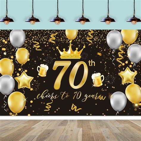 Buy Mocossmy 70th Birthday Background Banner Party Decorationextra