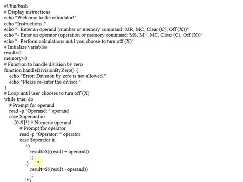 Solved Help Please Write A Unix Shell Program I E Script Called Calc To Simulate A