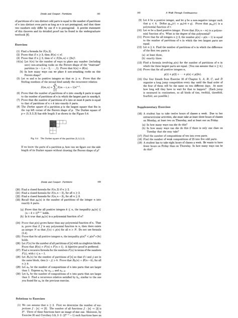 Partitions Exercise Pdf Elementary Mathematics Mathematical Objects