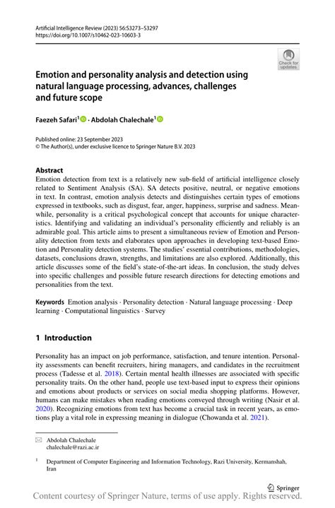 emotion and personality analysis and detection using natural language