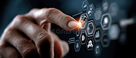 An Individual Is Placing Their Finger On A Touchscreen Interface Stock Image Image Of Closeup