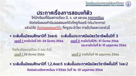 การสอบแก้ตัวของนักเรียน ให้นักเรียนที่มีผลการเรียน 0 ร มส และ มผ