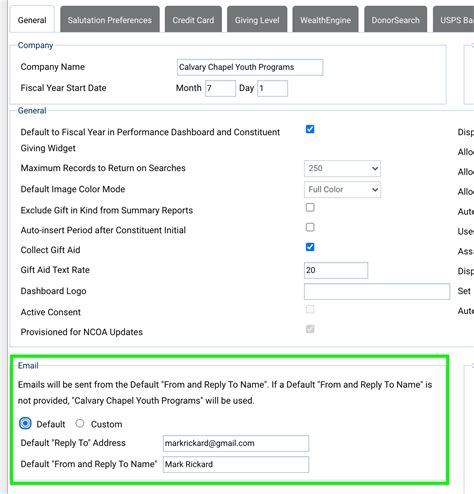 Email Configuration Salsa Knowledgebase