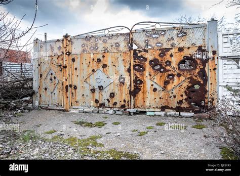Blasted Entrance Gate To The House Ctk Photo Vojtech Darvik Maca
