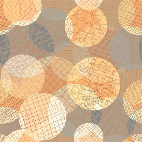Abstract Circles Seamless Vector Pattern Layered Dots Different