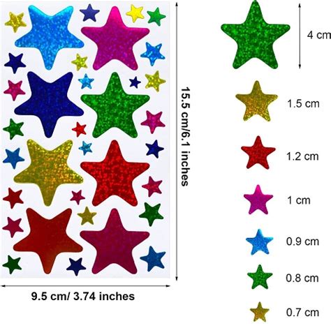 6825 Stickers Estrellitas De Colores 10×16 Cm 10 Planillas 10