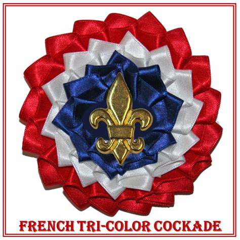 French Tricolor Cockade With Fleur De Lis