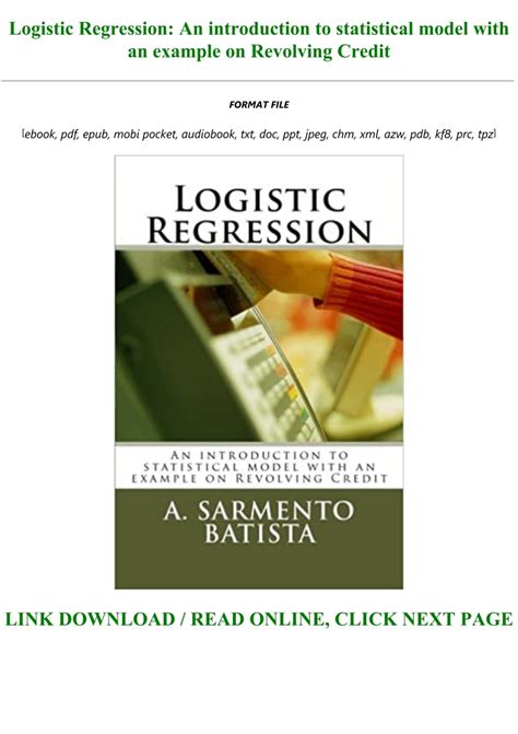 Read Book Pdf Logistic Regression An Introduction To Statistical