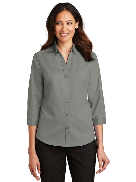 Port Authority Port Authority Women S 3 4 Sleeve SuperPro Twill Shirt