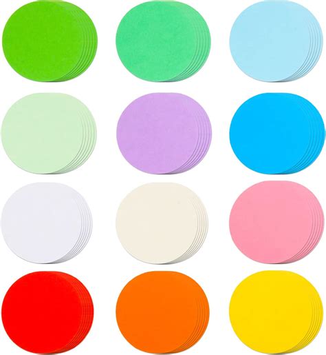 600 Pcs 2 Inch Round Cutouts Paper Circles Assorted Color