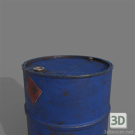 3d Model Barrel 200 Liters Blue Rust 84098