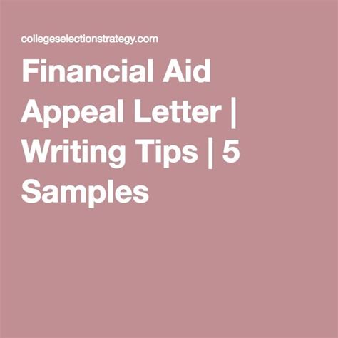 Financial Aid Appeal Letter Writing Tips 5 Samples