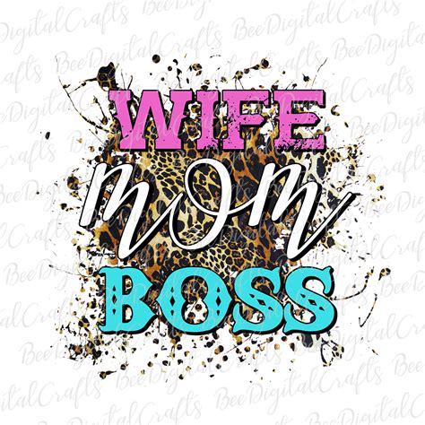 Art And Collectibles Wife Mom Boss Floral Sublimation Design Downloads