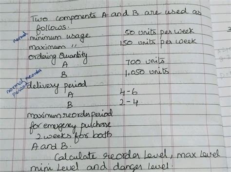 Two Components A And B Are Used As Follows Studyx