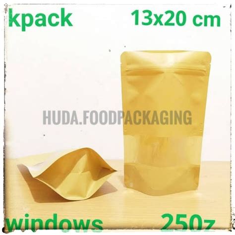 Jual Kemasan Standing Pouch Kpack Ecopack Window 13 20cm Ziper 250z