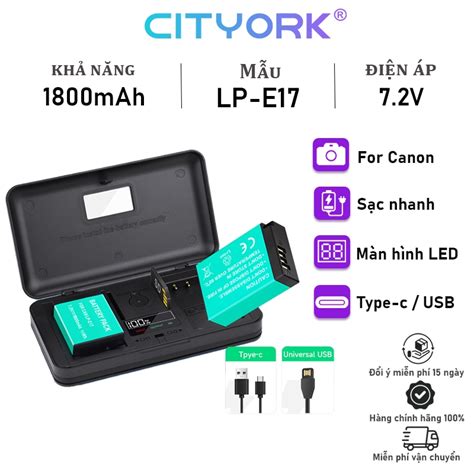 Pin Canon Lp E17 Cityork Lpe17 Cho Canon Eosrp77d 200d 850d M5 M6ii