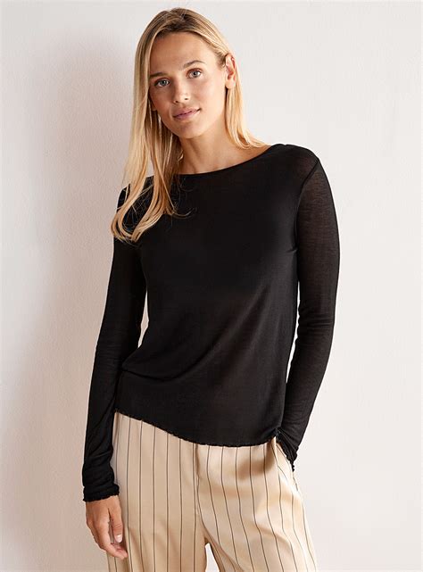 Wavy Hem Sheer Lounge T Shirt Miiyu Womens Pyjamas And Loungewear
