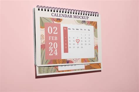 Premium Psd Valentines Day Calendar Mockup