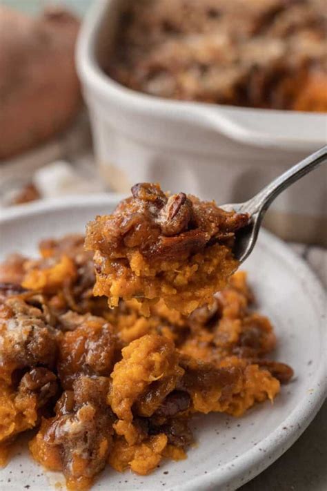 Sweet Potato Casserole With Marshmallows And Pecans Erin Lives Whole
