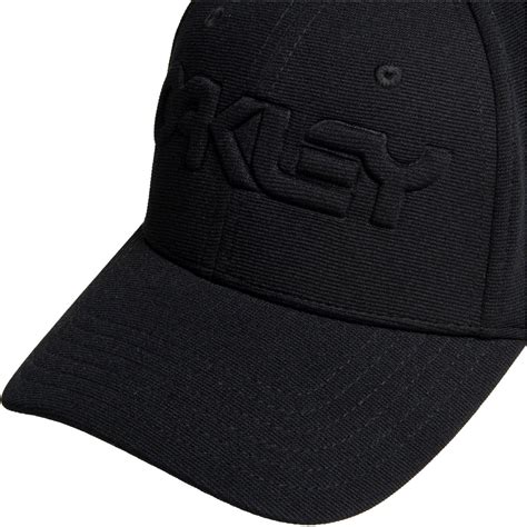 Oakley 6 Panel Stretch Embossed Hat Blackout Bike Kings