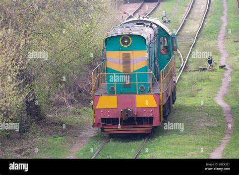 Electric Shunting Train During Maneuvers At The Railway Station