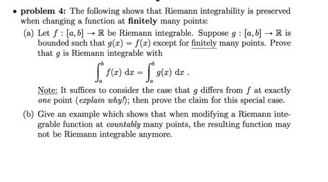 the following shows that riemann integrability is