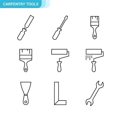 Conjunto De Iconos De Herramientas De Carpintería Herramientas De