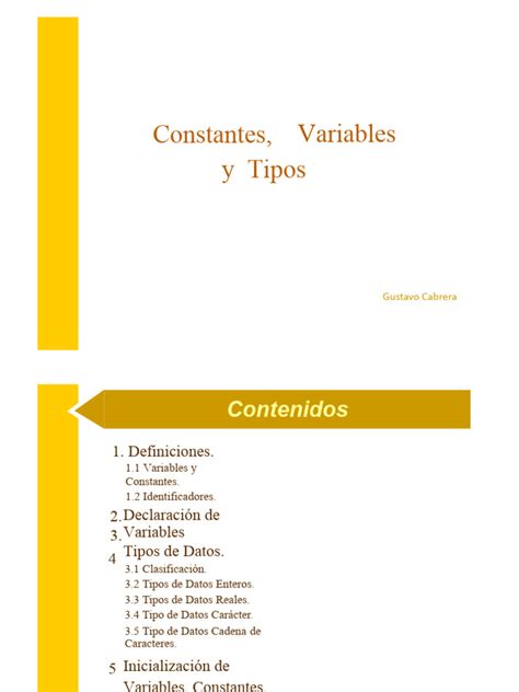 Variables Y Constantes Pdf Tipo De Datos Poco